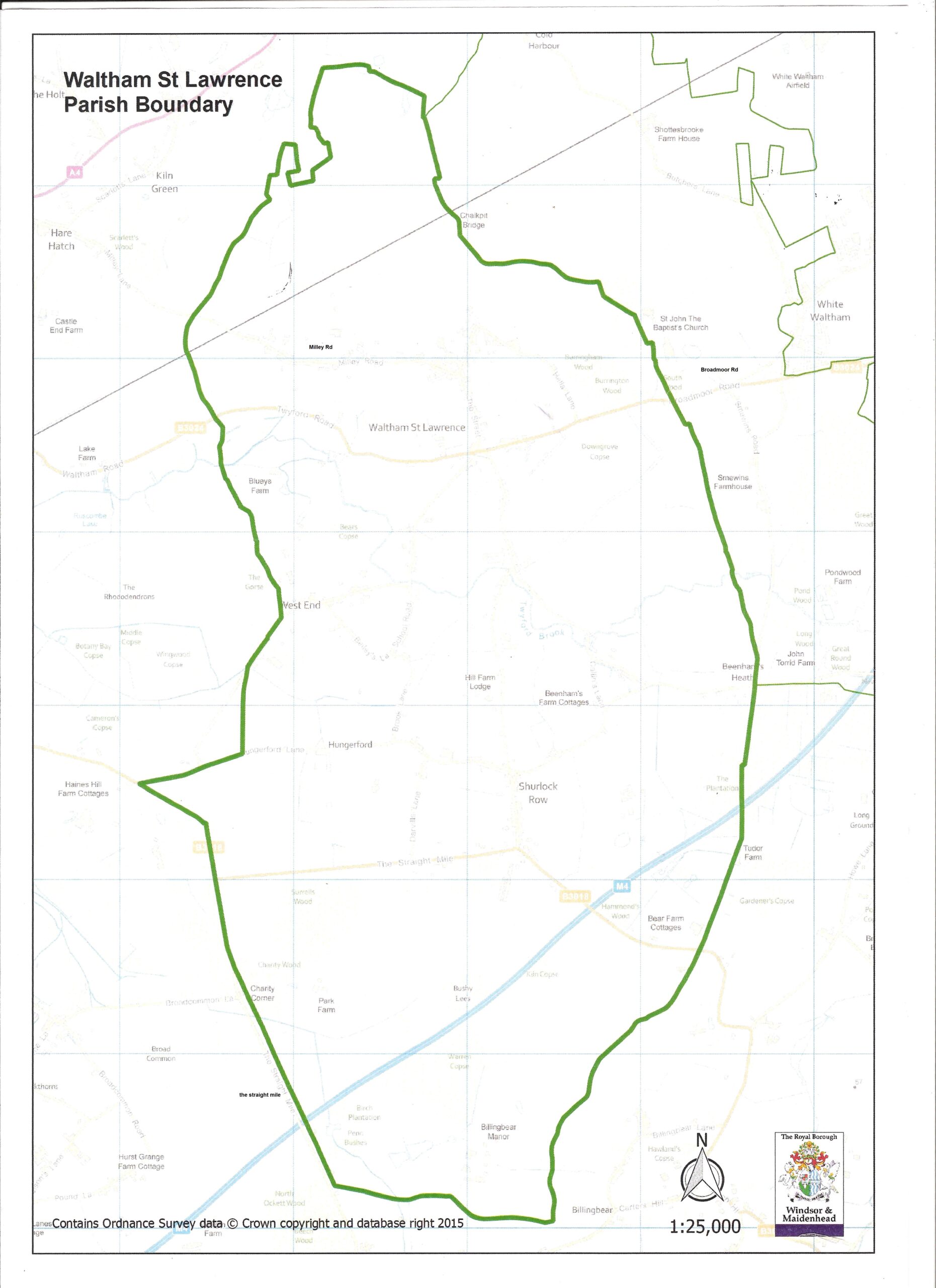 WSL Parish Boundary Map | Waltham St Lawrence Parish Council
